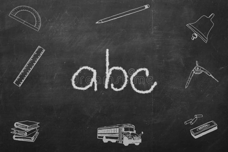 ABC Letters Written on a Black Chalkboard Stock Photo - Image of ...