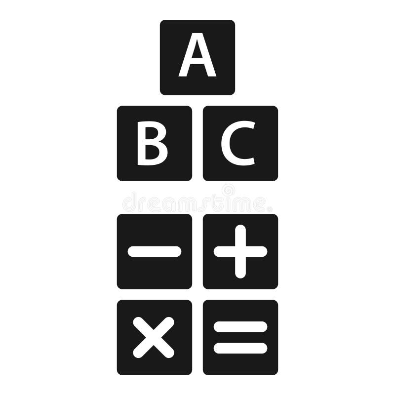 ABC and mathematics icon stock vector. Illustration of typography ...