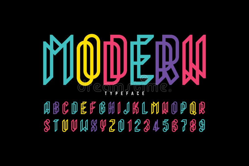 Modern font design stock vector. Illustration of stylish - 132338988