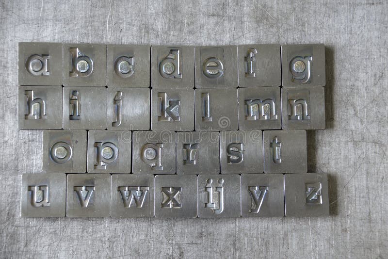 Old Typeset Letters stock image. Image of metal, letters - 15245781
