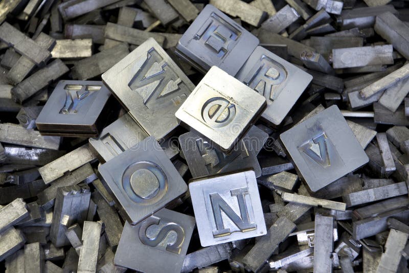 Old Typeset Letters stock image. Image of metal, letters - 15245781