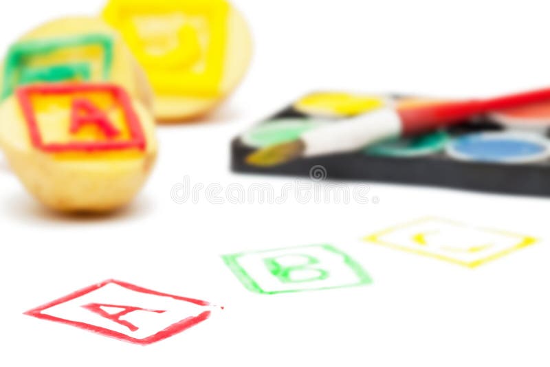ABC potato stamps stock image. Image of back, potato - 20280093