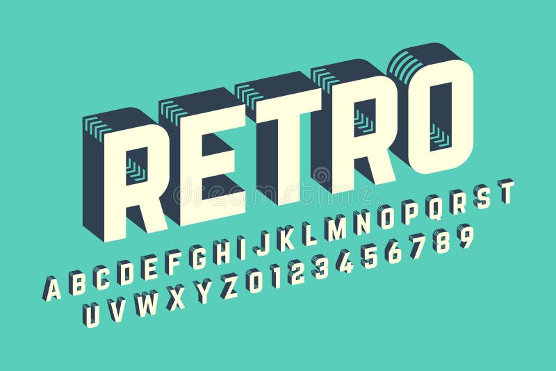 Retro style font stock vector. Illustration of template - 126763369