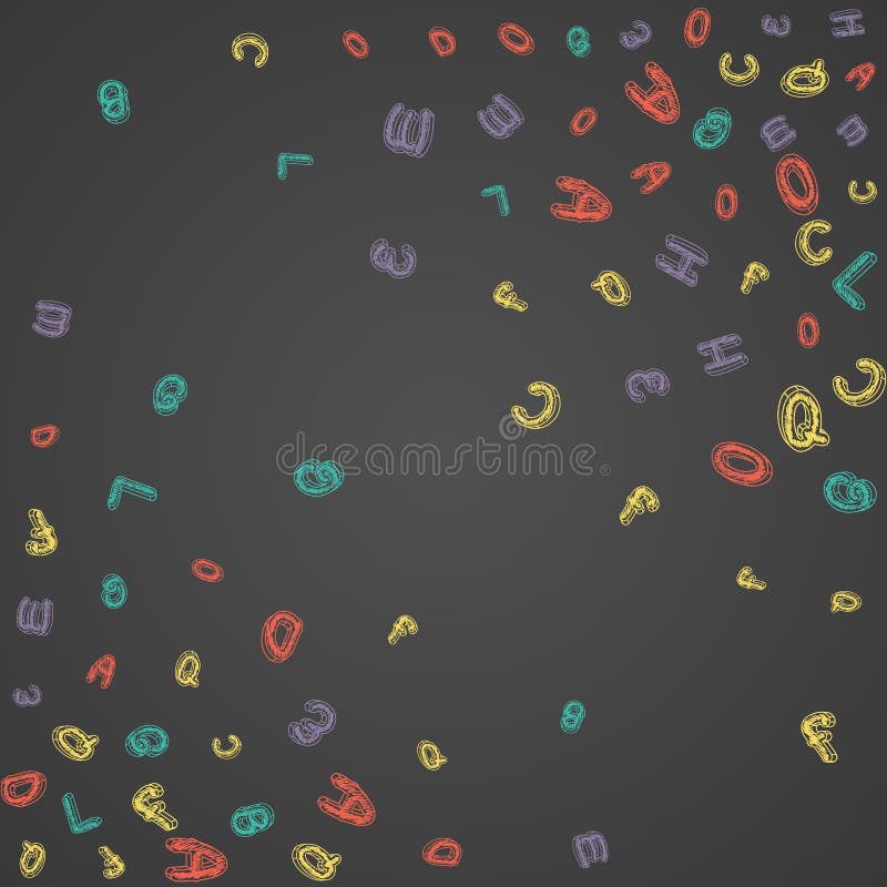 Abc School Board Vector Black Background. Doodle Stock Vector ...