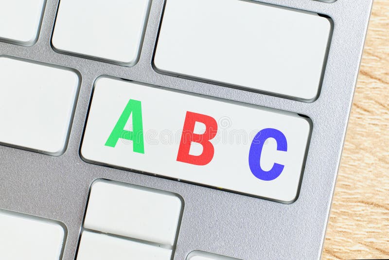 Abc or School Education Concept on Keyboard Button. Close Up Stock ...