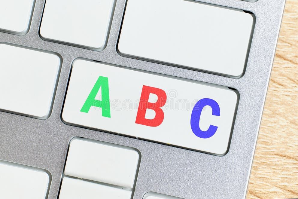 Abc or School Education Concept on Keyboard Button. Close Up Stock ...