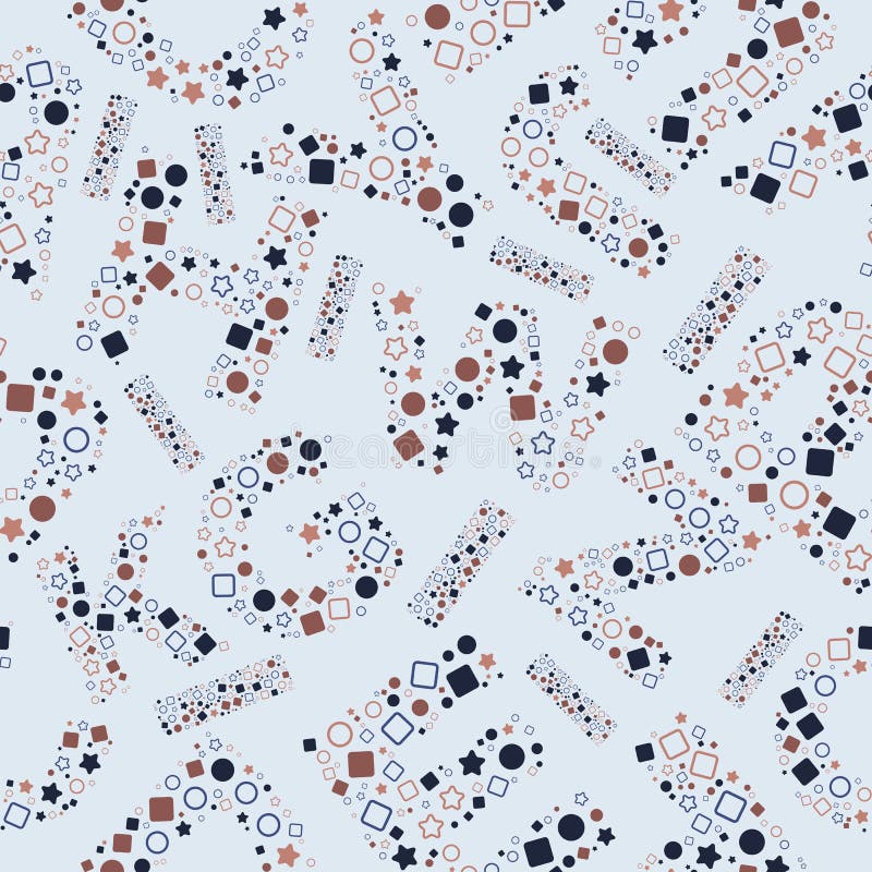 Trendy Abcd Seamless Pattern Light Color Modern Alphabet Vector Shapes ...