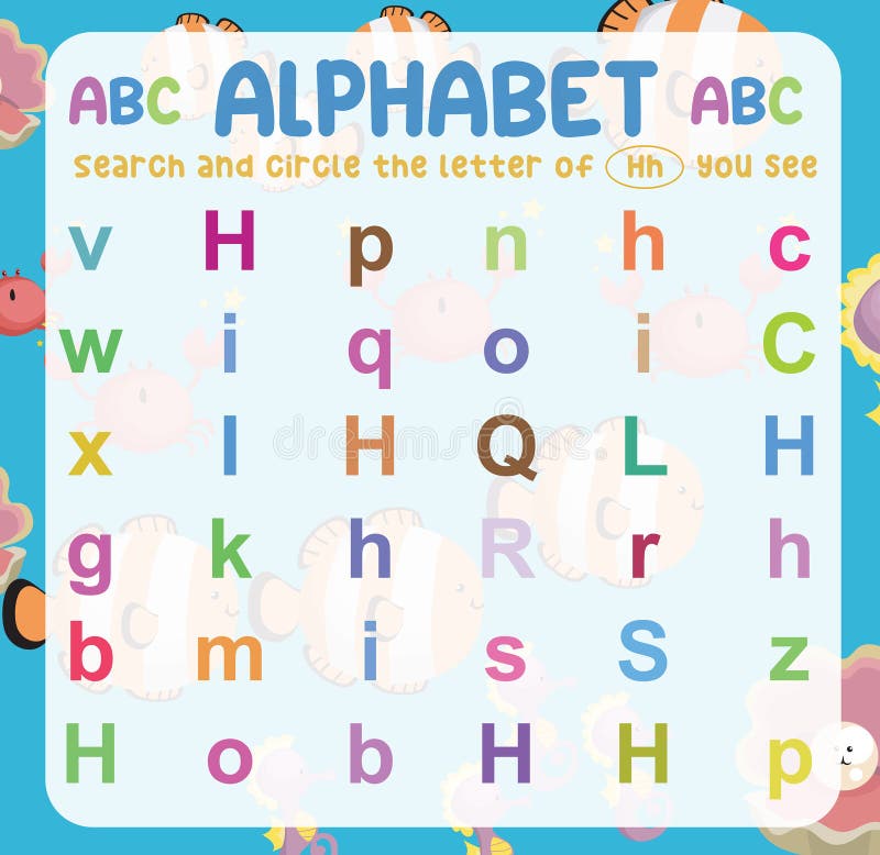 Search and Circle the Uppercase and Lowercase of the Hh Letter on the ...