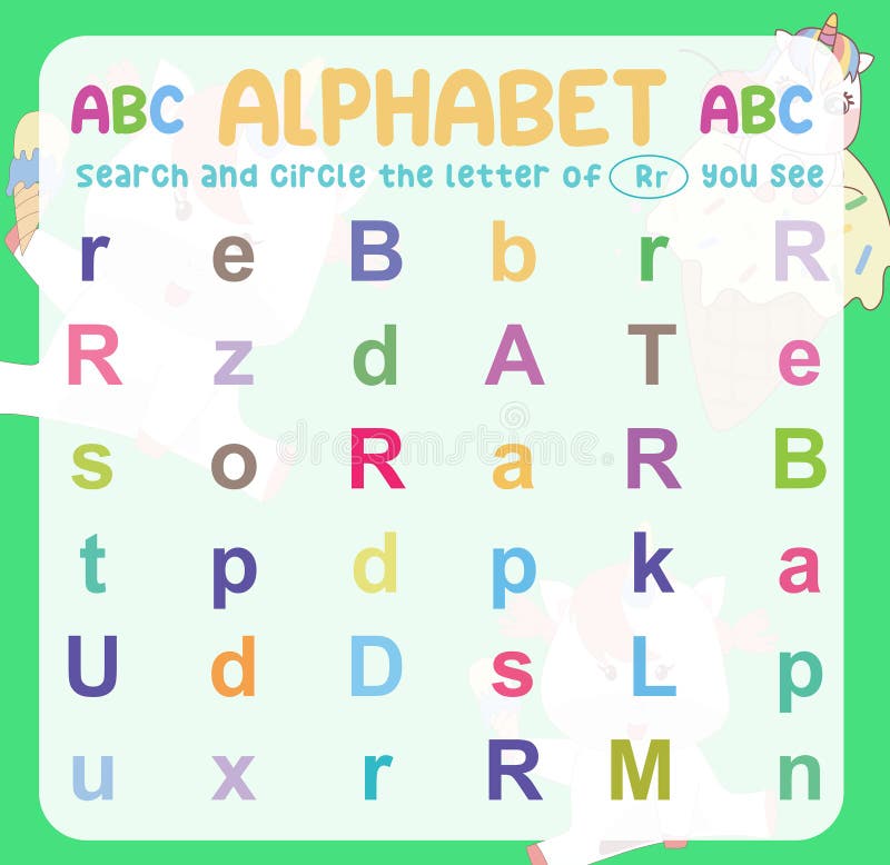 Search and Circle the Uppercase and Lowercase of the R Letter on the ...