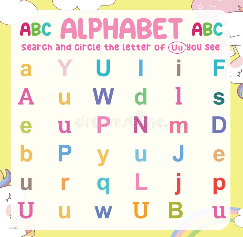 Search and Circle the Uppercase and Lowercase of Every U Letter on the ...