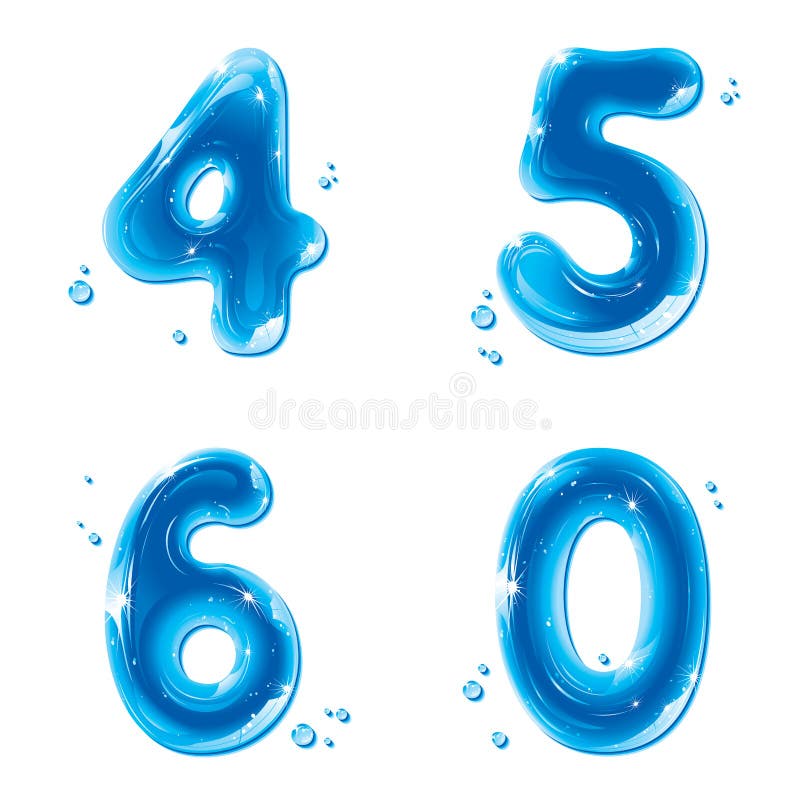 ABC Series - Water Liquid Numbers - 4 5 6 0 Stock Vector - Illustration ...