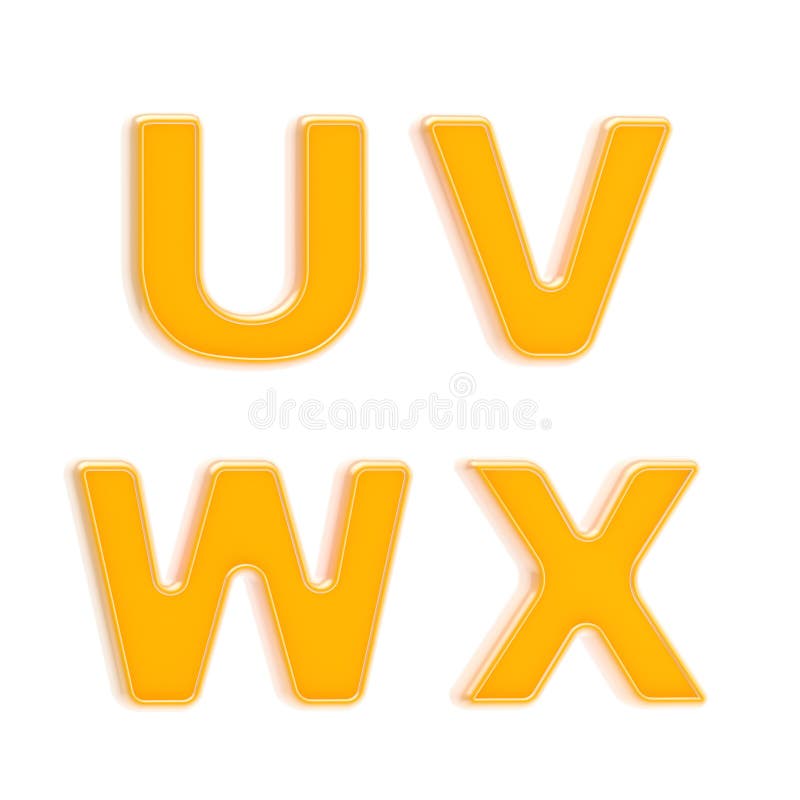 Abc Set of Four Glossy Orange Plastic Letters Stock Illustration ...