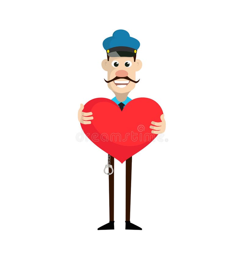 Policeman. the COP with the Heart. Stock Illustration - Illustration of ...