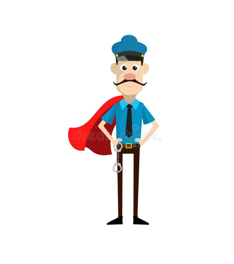 Cartoon Cop Policeman - in Super Hero Costume Stock Vector ...