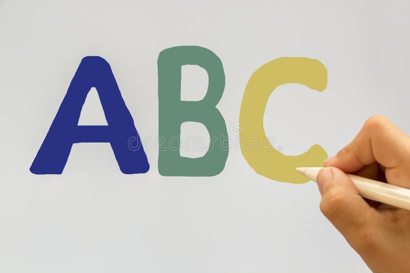 ABC on tablet stock image. Image of letters, board, horizontal - 150505821