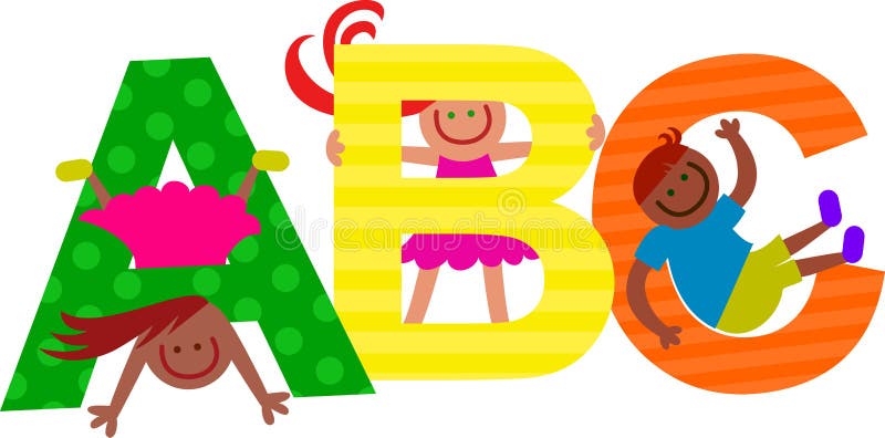 ABC Titula a Niños Del Texto Stock de ilustración - Ilustración de ...