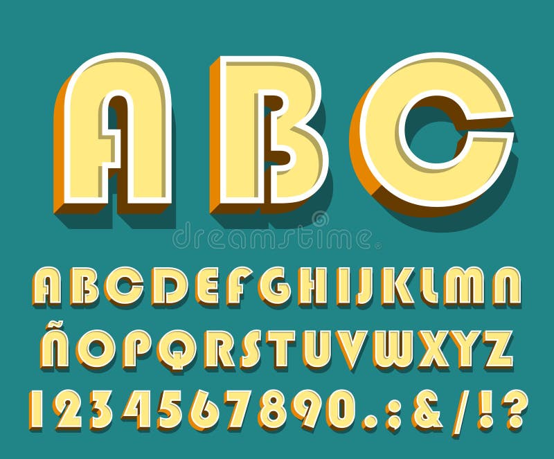 High Quality Vintage Alphabet on Color Background . Isolated Vector ...