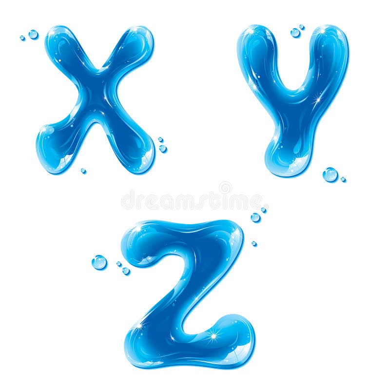 ABC - Water Liquid Set - Small Letters E F G H Stock Vector ...