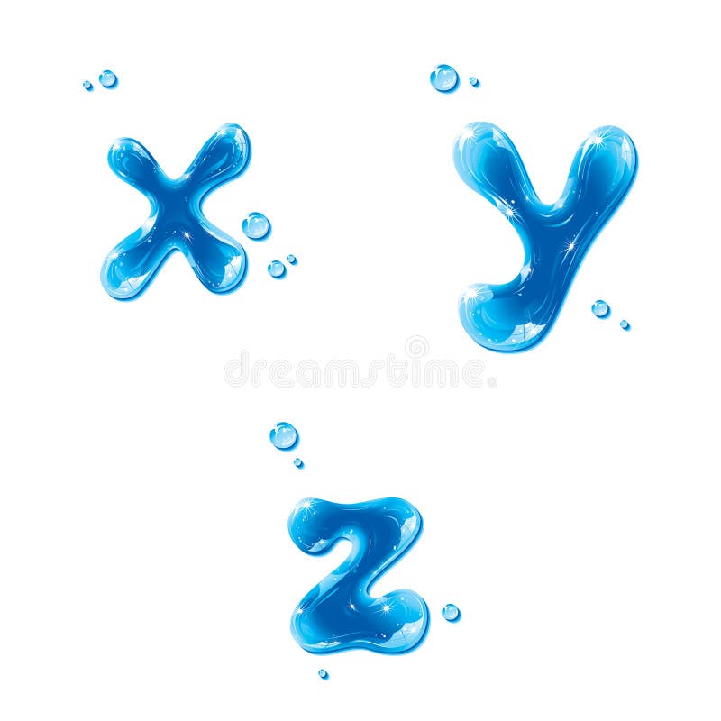 ABC - Water Liquid Letter Set - Capital X Y Z Stock Vector ...