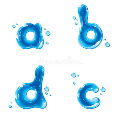 ABC - Water Liquid Set - Small Letters a B C D Stock Vector ...