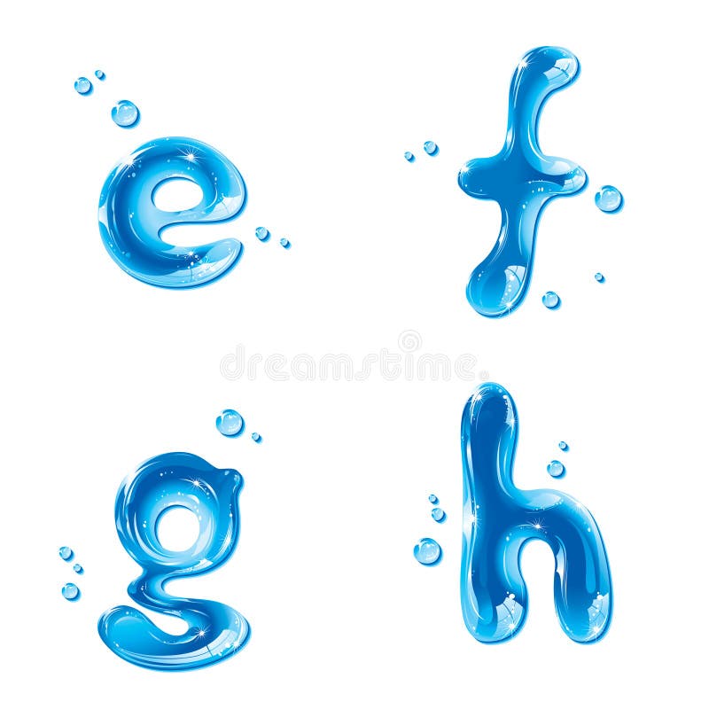 ABC - Water Liquid Set - Small Letters E F G H Stock Vector ...