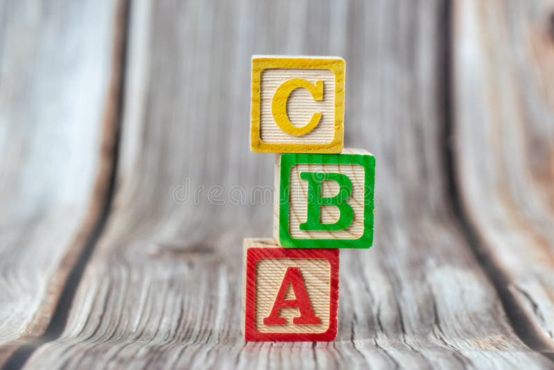 ABC Wooden Block Stack Vertically Stock Photo - Image of baby, learn ...