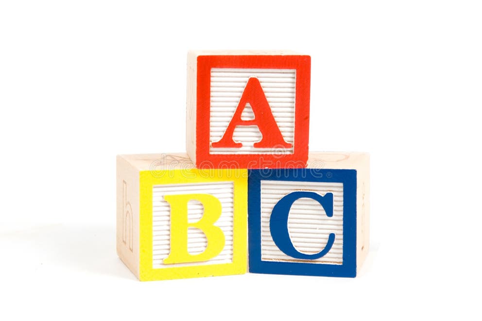 ABC Wooden Blocks Stacked Vertically Stock Image - Image of square ...