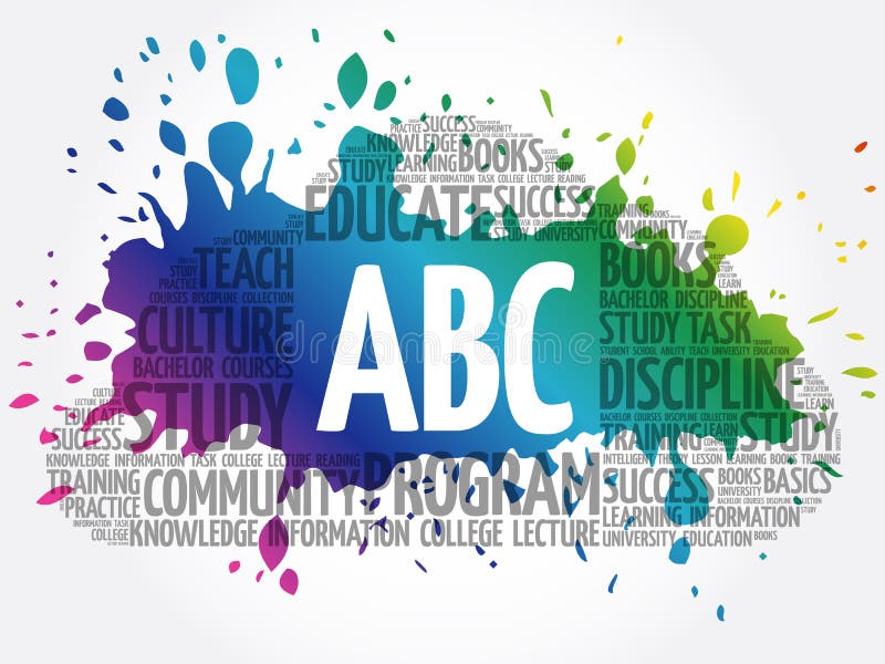 ABC Word Cloud Collage, Education Concept Background Stock Illustration ...