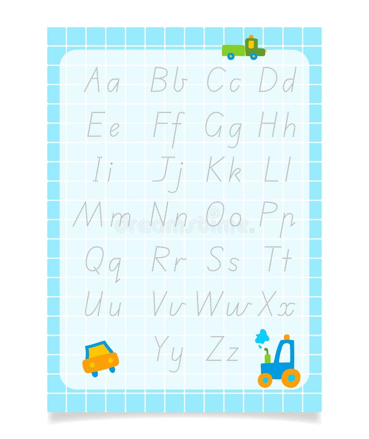 Abc Worksheet with Alphabet Letters Tracing for Kids. Stock Vector ...