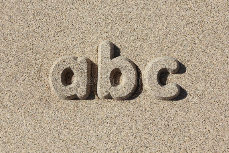 Abc Written in Sand Letters. Stock Image - Image of alphabet, letters ...