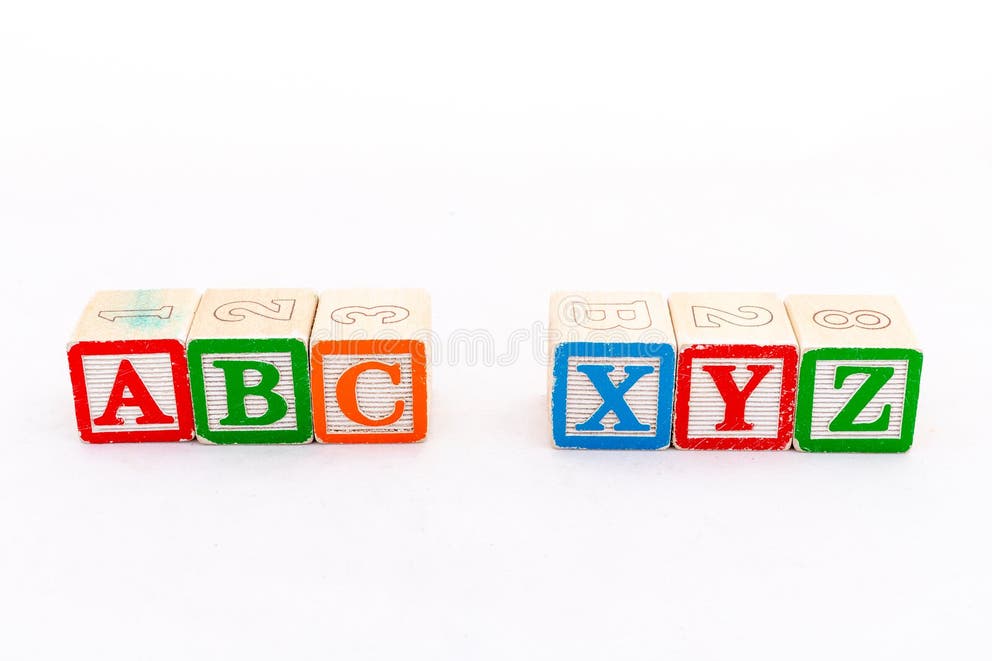 ABC and XYZ Alphabet Blocks Isolated on White Background Stock Photo ...