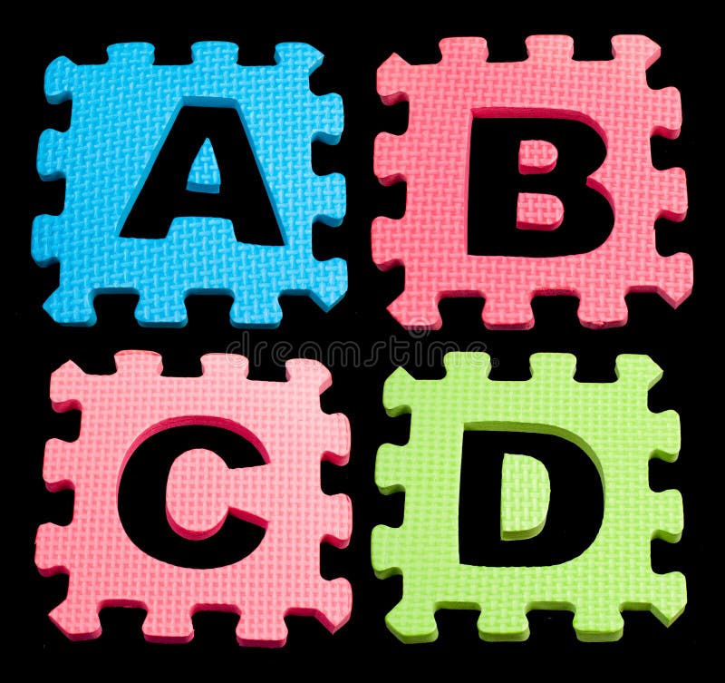 ABCD Alphabet Learning Blocks Isolated Black Stock Photo - Image of ...