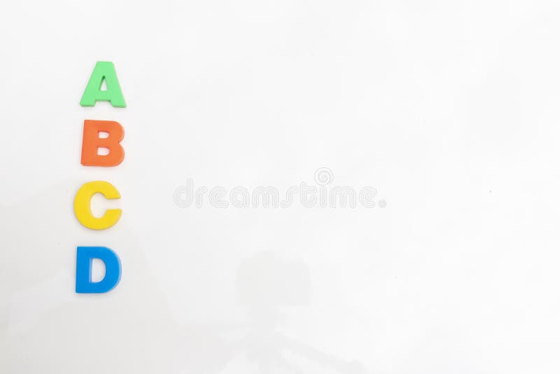 ABCD Alphabet on a White Isolated Background with Copy Space Stock ...