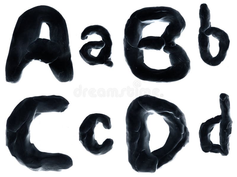 ABCD :Black Font Design Form Clay. Stock Illustration - Illustration of ...