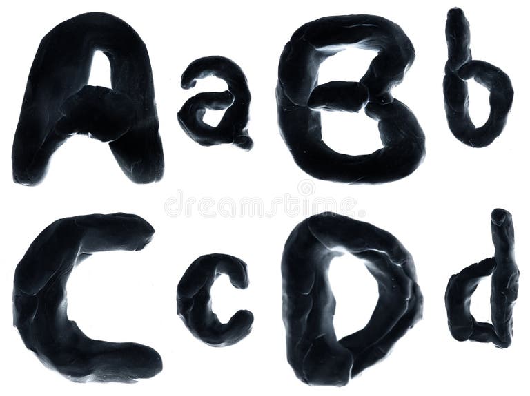 ABCD :Black Font Design Form Clay. Stock Illustration - Illustration of ...