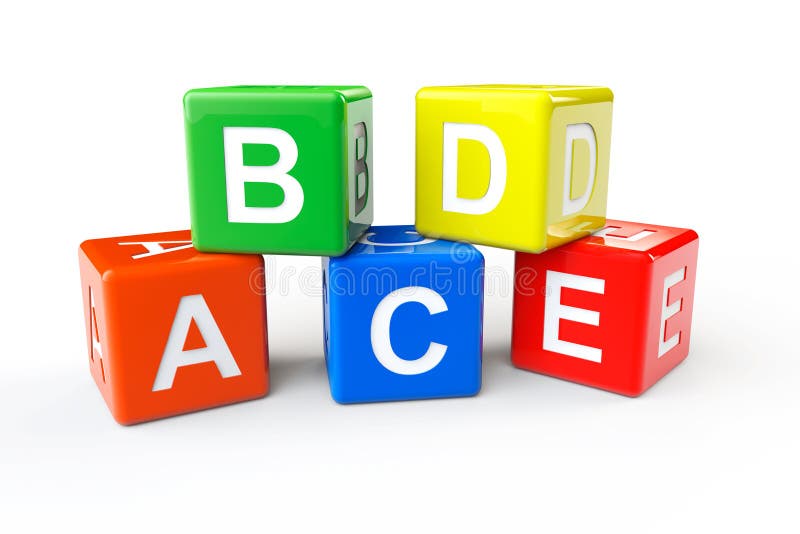 ABCD block cubes stock illustration. Illustration of concepts - 27938196