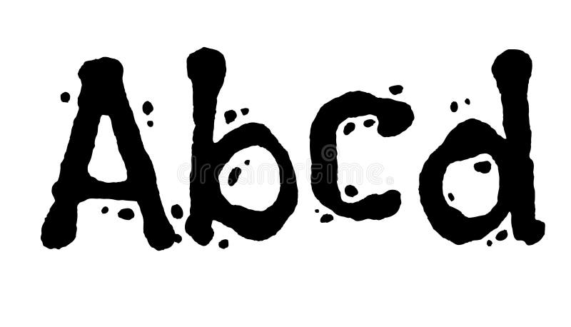 ABCD :Black Font Design Form Clay. Stock Illustration - Illustration of ...
