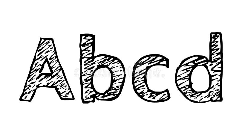 ABCD :Black Font Design Form Clay. Stock Illustration - Illustration of ...