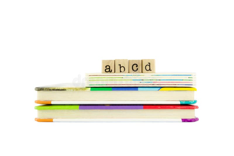 Abcd Word on Wood Stamps and Children S Board Books Stock Photo - Image ...