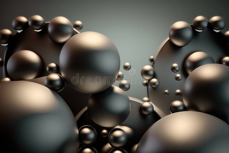 Abctract Matte Spheres on Dark Background. AI Generation Stock ...
