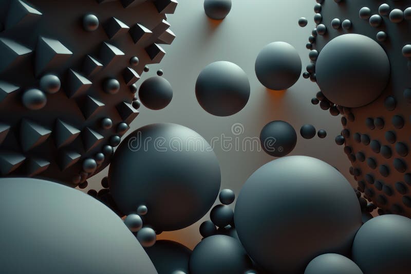 Abctract Matte Spheres on Dark Background. AI Generation Stock ...