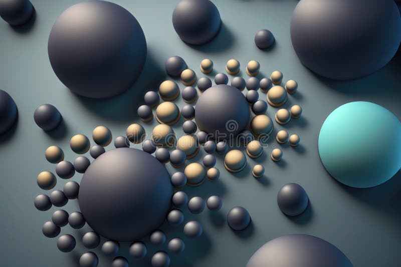 Abctract Matte Spheres on Dark Background. AI Generation Stock ...
