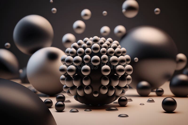 Abctract Matte Spheres on Dark Background. AI Generation Stock ...