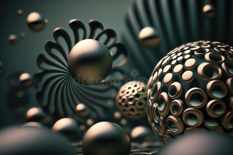 Abctract Matte Spheres on Dark Background. AI Generation Stock ...