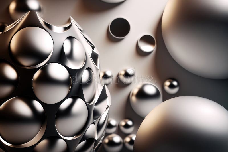 Abctract Matte Spheres on Dark Background. AI Generation Stock ...