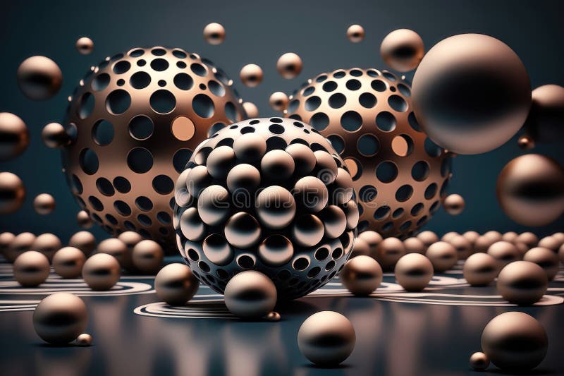 Abctract Matte Spheres on Dark Background. AI Generation Stock ...