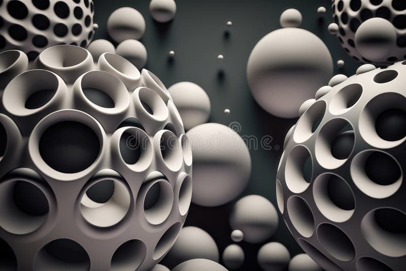 Abctract Matte Spheres on Dark Background. AI Generation Stock ...