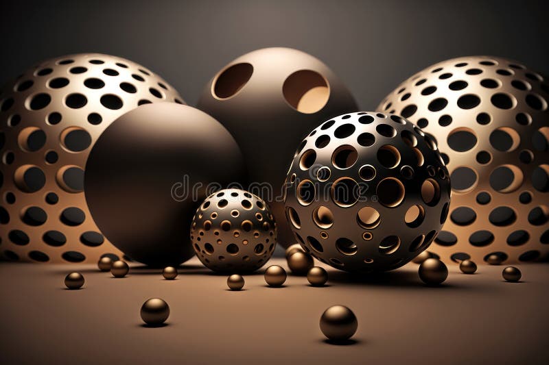 Abctract Matte Spheres on Dark Background. AI Generation Stock ...