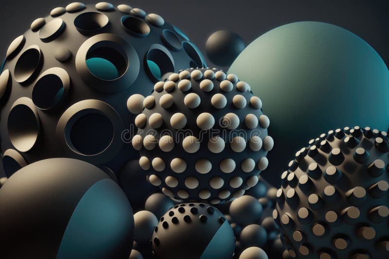 Abctract Matte Spheres on Dark Background. AI Generation Stock ...