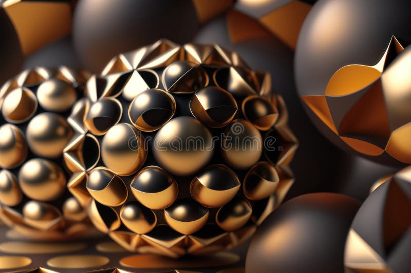 Abctract Matte Spheres on Dark Background. AI Generation Stock ...